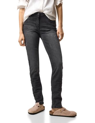Cecil Damen B377687 Jeans Casual Fit, Dark Grey Washed, 27W / 30L