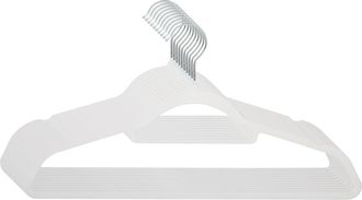 SVITA Kleiderbügel 10er Set Anzugbügel Platzsparend rutschfest Samt Weiß