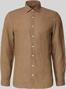 Seidensticker Slim Fit Business-Hemd aus Leinen mit Kentkragen
