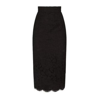 Dolce & Gabbana Pencil Lace Midi Rock - - Skirts - Damen - Schwarzk - S
