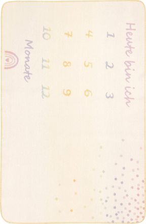 BIEDERLACK Kinderdecke Milestone Baumwollmischung Creme Gr&ouml;&szlig;e 100x150 cm