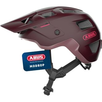 ABUS MTB-Helm MoDrop - robuster Fahrradhelm mit guter Bel&uuml;ftung f&uuml;r Mountainbiker - individuelle Passform - Unisex - Dunkelrot, Gr&ouml;&szlig;e S