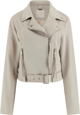 Guess Femme, Vestes, Gris, Taille: 36 FR Perfecto daim synth&eacute;tique