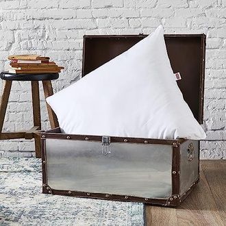 Dodo Lot de 2 Oreillers Anti-Acariens 60x60 cm - Confort M&eacute;dium, Finition Bourdon - Enveloppe 100% Polyester - Garnissage Synth&eacute;tique 100% Polyester Circul