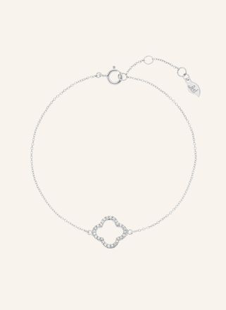 Leaf Armband Clover Aus 18 Karat Wei&szlig;gold Mit Diamanten silber