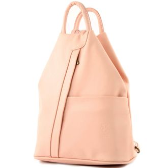 modamoda.de T180 - Damen Rucksack Tasche aus ital. Leder (Pastellrosa Nappaleder)