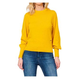 A|X Armani Exchange Lang&auml;rmliger Rundhals-Pullover - - Knitwear - Damen - Gelb - XS