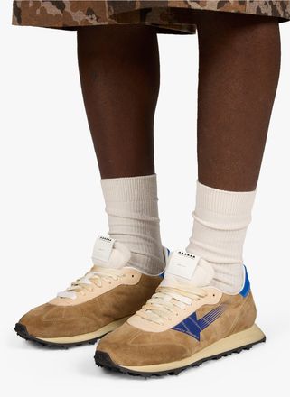 RUN OF Baskets en cuir su&eacute;d&eacute; m&eacute;lang&eacute;