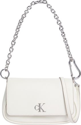 Calvin Klein Damen Schultertasche Minimal Monogram mit Tragekette, Mehrfarbig (Silver Birch), Einheitsgröße