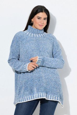 Ulla Popken Rollkragenpullover Pullover Chenille Oversized Stehkragen Langarm