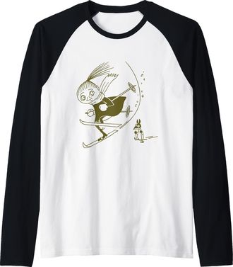 Moomin Olive Mymble Skifahren Winter Spiele Sport Raglan