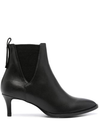 PESERICO bottines en cuir &agrave; bout pointu 60 mm - Noir