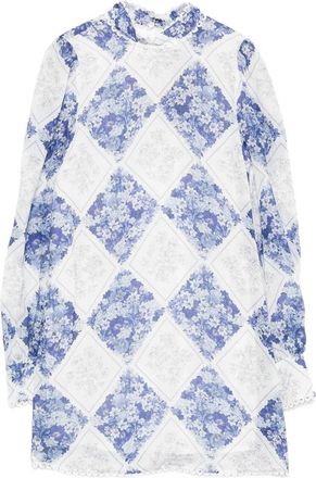 Twinset Long-sleeve Floral-detail Mini Dress