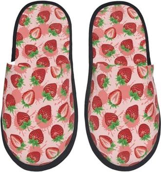 Generic Chaussures De Maison Fraise Mignonne Chauds Shoes Int&eacute;rieur Et Ext&eacute;rieur Fuzzy Pantoufles F&ecirc;te Pantoufles Pour H&ocirc;tels Hiver M