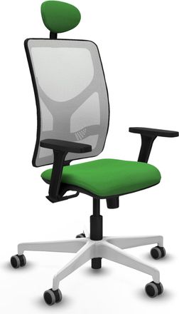 Piqueras y Crespo Stoff-B&uuml;rostuhl mit 3D-Armen, h&ouml;henverstellbarer Lendenwirbelst&uuml;tze und festem Kopfteil, ausgestattet mit 3-fach verstellbarer R&uuml;ckenlehne und Schaums