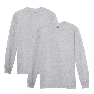 Gildan Unisex-Erwachsene Lang&auml;rmeliges T-Shirt aus Schwerer Baumwolle, Stil G5400, 2er-Pack Hemd, Grau-Sport Grey, Mittel