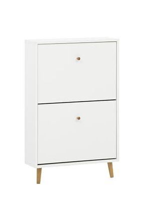 Schildmeyer Bjarne Schuhschrank 158671, weiß matt, 59,8 x 19,5 x 92,2 cm, platzsparend durch geringe Tiefe