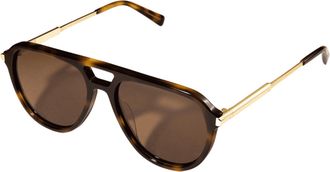Purelei Palm Beach Sonnenbrille Damen - Tortoise Braun, UV400 Schutz, Doppelsteg, Goldene Details & Logo, Inkl. Etui