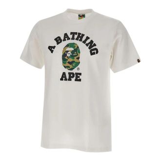 A Bathing Ape ABC Camo College T-Shirt - - Tops - Herren - Wei&szlig; - 2XL