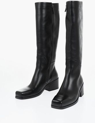 Mars&egrave;ll Leather Boots With Square Toe And 6cm Heel size 39