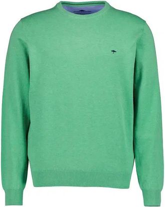 Fynch-Hatton Fynch-Hatton Herren Pullover grün Baumwolle unifarben