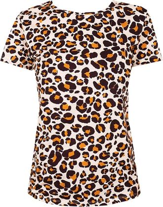 Patrizia Pepe T-shirt &agrave; col rond - Femme - Tops - Brun - Taille: 36 FR