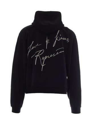 Represent Mens Sweatshirt Love And Kisses Jet Black Cotton Sweatshirts Sweater