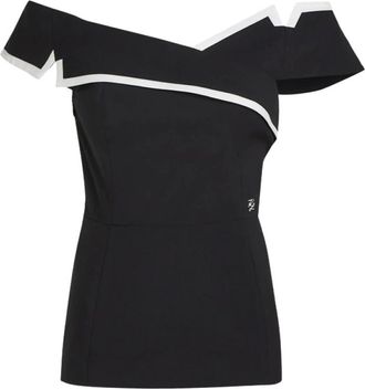 Karl Lagerfeld Femme, Blouses et Chemises, Noir, Taille: 40 FR Haut &agrave; &eacute;paules d&eacute;nud&eacute;es