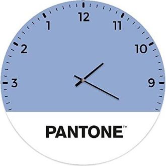 Homemania Wanduhr, rund, für Wohnzimmer, Küche, Büro, Blau, Weiß, Schwarz, aus Metall, 40 x 0,15 x 40 cm