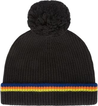 K-Way Gerippte Wollm&uuml;tze mit Bommel - - Accessories - Herren - Schwarzk - XL