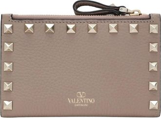 Valentino Garavani Femme, Accessoires, Rose, Taille: ONE Size Porte-monnaie et porte-cartes Rockstud
