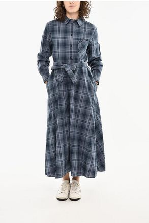 Woolrich Check Maxi Shirt Dress with Belt size S