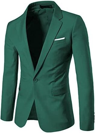 AlltheMen Blazer Homme Slim Fit Formel Un Bouton Veste de Costume Veston Mariage Vert Clair XXL