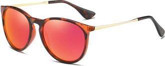 Generic Lunettes De Soleil Simples &Agrave; Monture Ronde For Hommes Et Femmes, Lunettes De Soleil De Vacances Quotidiennes(Red)