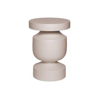 Sweeek Table dappoint. Bout de canap&eacute;. Table de Chevet en m&eacute;tal Coloris cr&egrave;me. Alma. &Oslash;30.5 x H 43.5cm