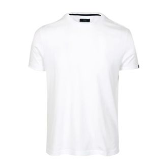 Fay Homme, Tops, Blanc, Taille: 3XL T-shirt ras du cou en jersey de coton