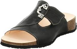 Think Damen MIZZI chromfrei gegerbte nachhaltige Pantolette, SCHWARZ/KOMBI 0010