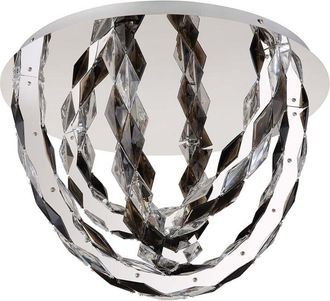 Globo Lighting Deckenleuchte Deckenlampe Kristallleuchte rauch Wohnzimmerlampe chrom d 60 cm