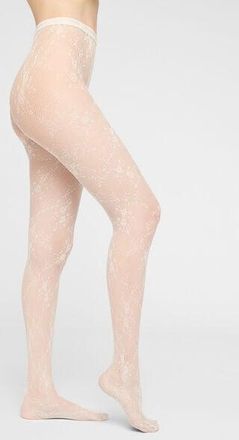 Calzedonia Strumpfhose Aus Blumenspitze Wei&szlig;