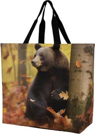 Generic Animaux DAutomne Sac Fourre Tout R&eacute;utilisable Sacs De Courses D&eacute;contract&eacute; Sac A Main Femme Pour Voyage Gym Plage