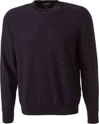 Emporio Armani Herren Pullover blau unifarben