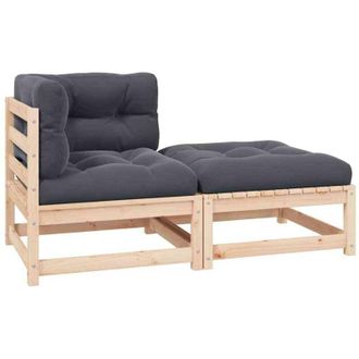 vidaXL 2-tlg. Garten-Lounge-Set mit Kissen Kiefer Massivholz - Vidaxl