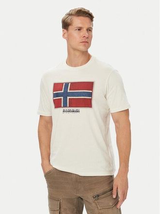 Napapijri T-Shirt S-Flag Tiki Ss NP0A8A6IN1A1 Wei&szlig; Regular Fit