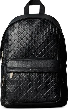 Calvin Klein sac à dos à motif monogrammé embossé - Noir