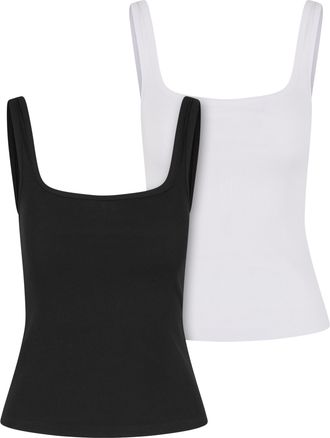 Urban Classics Damen T-Shirt 95% Baumwolle (Bio), 5% Elastan schwarz+weiß XXL