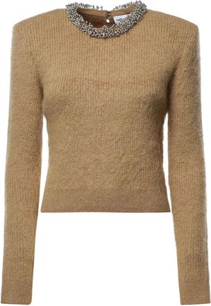 Self Portrait Femme, Pulls, Beige, Taille: 36 FR Pulls &agrave; col rond