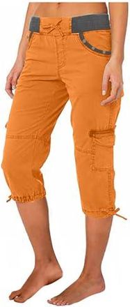 Generic Pantalon Femme Large Fluide Ete Lin Ample Pantalon D&Eacute;t&eacute; Multipoches pour Femmes Salopette De Sport D&eacute;contract&eacute;e en Plein Court Short Cargo et Ample Le