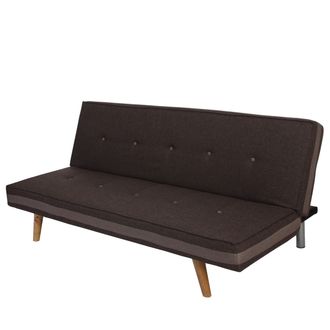 Mendler 3er-Sofa Herstal, Couch Schlafsofa G&auml;stebett Bettsofa 177cm - Textil, braun