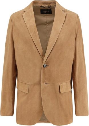 HUGO BOSS Homme, Vestes, Beige, Taille: 2XL AMF Stitch Suede Blazer