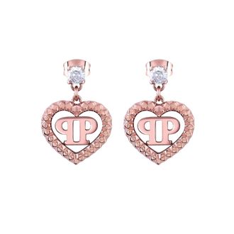 Philipp Plein Ohrringe - Ohrringe Plein Rocked Heart - Gr. unisize - in Ros&eacute;gold - f&uuml;r Damen